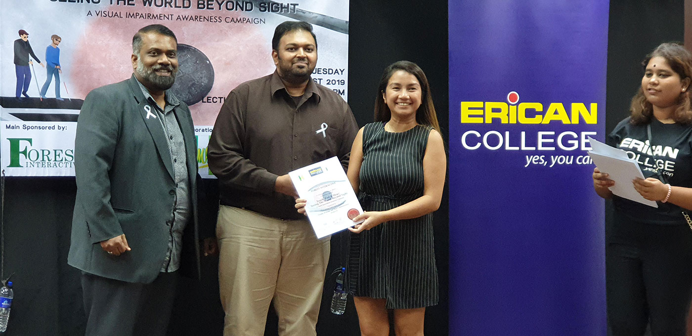 Forest Interactive Supports Erican College To Promote Blind Welfare ...